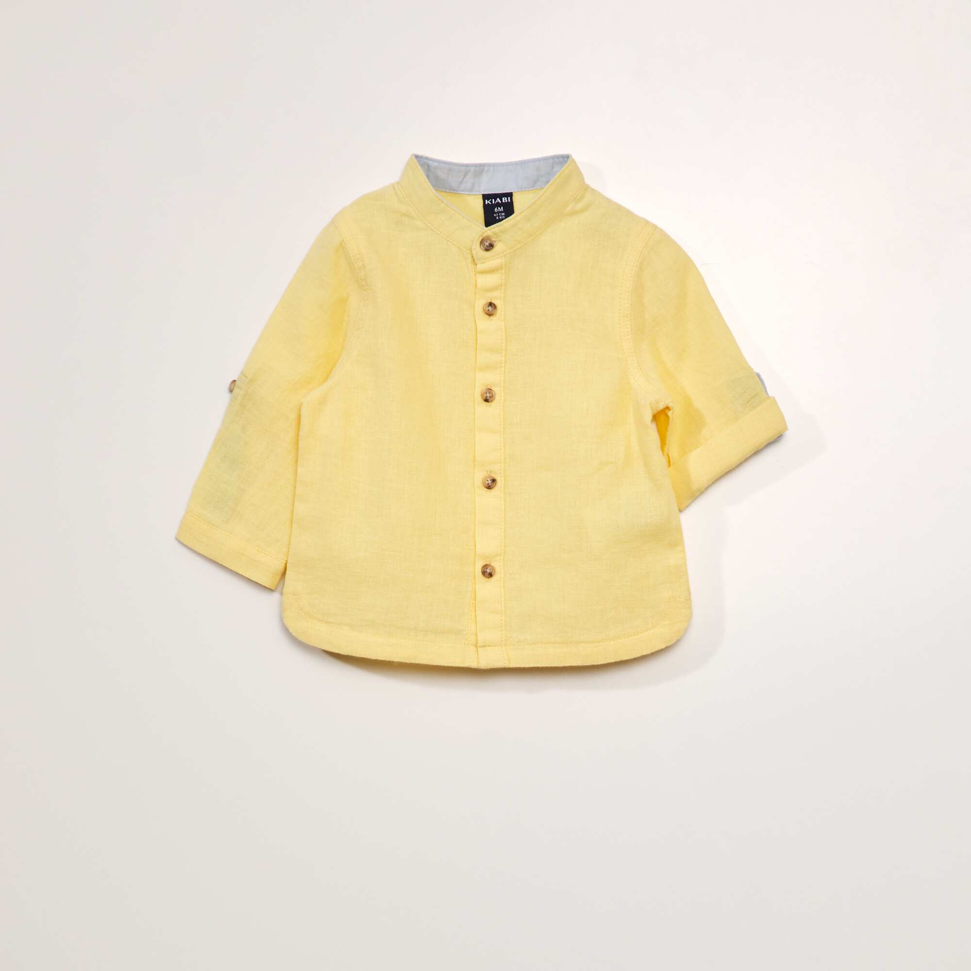 Chemise unie en lin Jaune – Kiabi Île Maurice